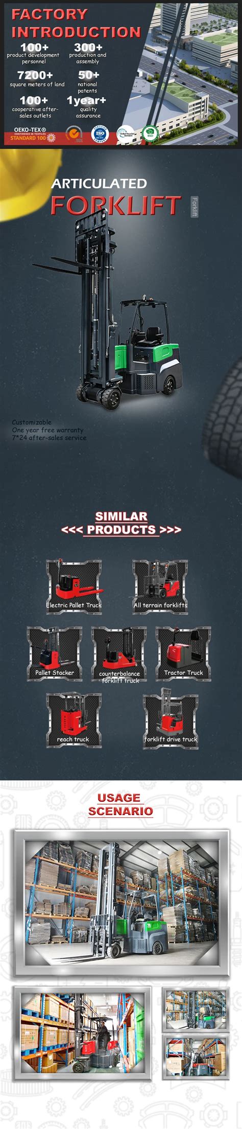 Smart Sensor Equipped Vna Electric Forklift Enhanced Safety Features Efficient Off Road