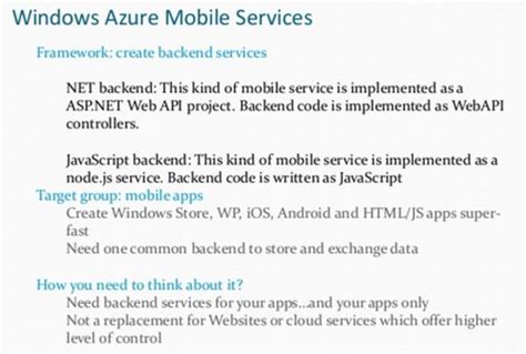 Exploring The Differences Windows Azure Mobile Service Vs WEB API