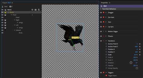 Solved Wings Disappear When I Add Motion Triggers Adobe Community