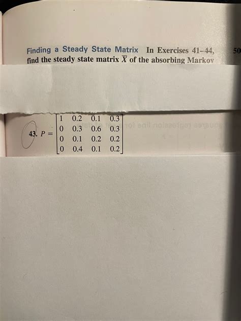 solved 50 finding a steady state matrix in exercises 41 44