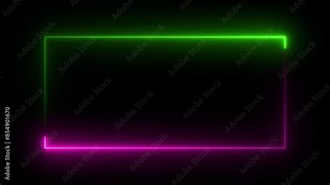Neon Rectangle Frame Neon Lights Rectangle Seamless Loop Abstract