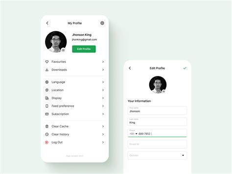 User Profile UI Behance