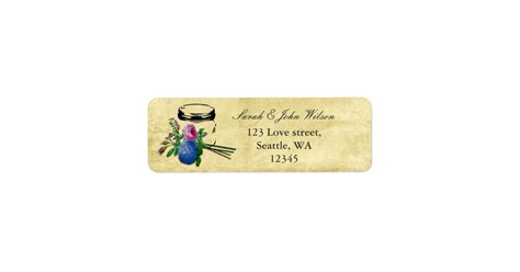 Rustic Mason Jar Wedding Return Address Label Return Address Label Zazzle