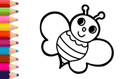 How To Draw A Bee 꿀벌 그리는 방법 벌 그리기 Youtube