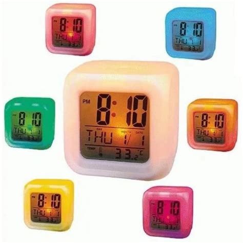 Jual Jam Alarm Moody Kotak Jam Led Meja Digital Lampu Led Jam Kubus 7 Warna Shopee Indonesia
