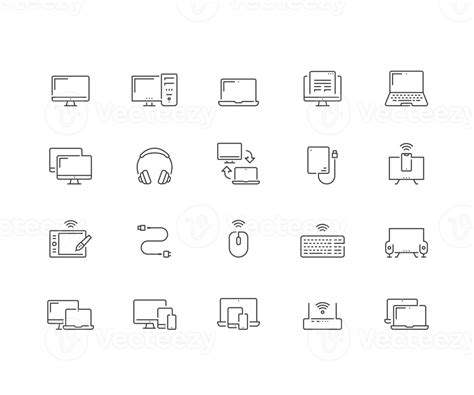 Device And Responsive Line Icons PNG