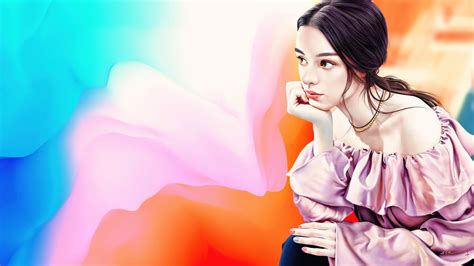 Обои на рабочий стол Задумчивая модель Даша Таран обои для рабочего