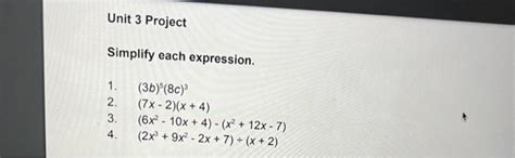 Solved Simplify Each Expression B C Chegg Com