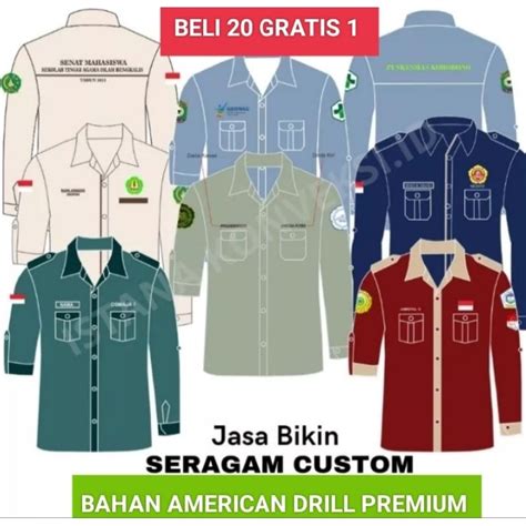 Jual Kemeja Custom Pdh Kemeja Tactical Lengan Panjang Kemeja Custom Bordir Shopee Indonesia