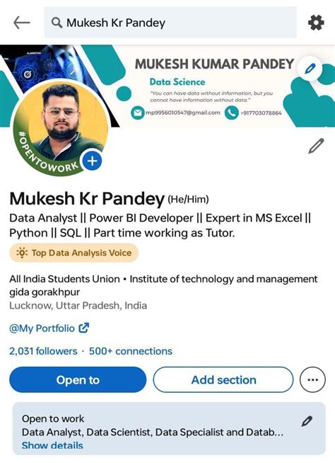 Mukesh Kr Pandey On Linkedin Datanalysis Techcommunity Grateful Linkedinbadge