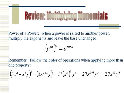 Ppt Dividing Monomials Powerpoint Presentation Free Download Id 3014342
