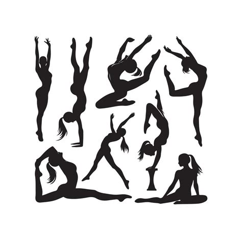 Gymnastics Female Silhouette Illustration Set 47720877 Vector Art At