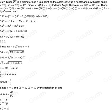solved 2 2 in the figure the diameter pq of the circle is produced to