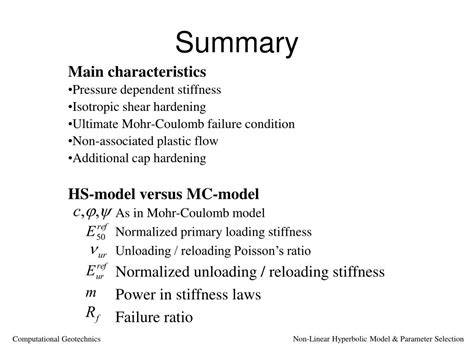 PPT Non Linear Hyperbolic Model Parameter Selection PowerPoint Presentation ID