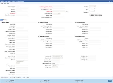 Inbound High Value Payments Transaction Input