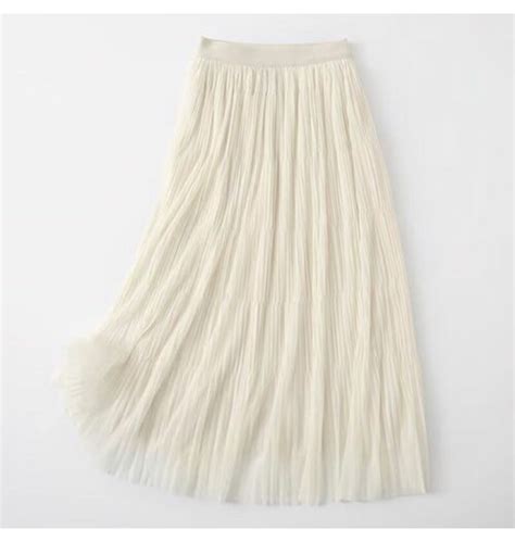 뚜에스틸로 여성치마 여름 날씬해보이는 하이웨스트 망사 주름 스커트 허리 밴드 Ador2 티몬