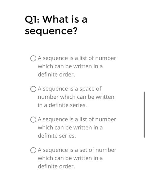 Solved Q1 What Is A Sequencea Sequence Is A List Of Number