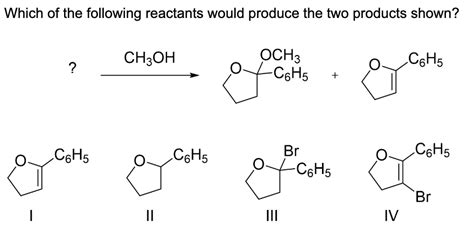 Solved Which Of The Following Reactants Would Produce The Chegg Com