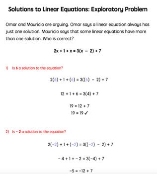 Number Of Solutions To Equations Complete Lesson No Prep TPT