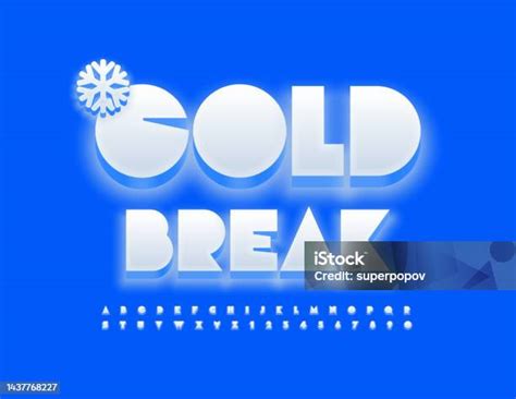 벡터 크리에이 티브 템플릿 콜드 브레이크 장식 눈송이 조명 추상 알파벳 문자와 숫자 세트 겨울에 대한 스톡 벡터 아트 및 기타