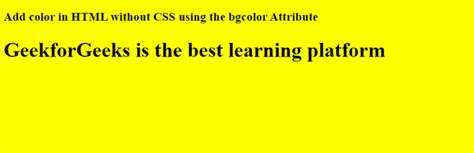 How To Add Color In HTML Without CSS GeeksforGeeks