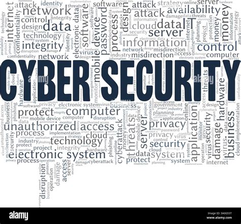 Cyber Security Vector Illustration Word Cloud Isolated On A White Background Stock Vector Image