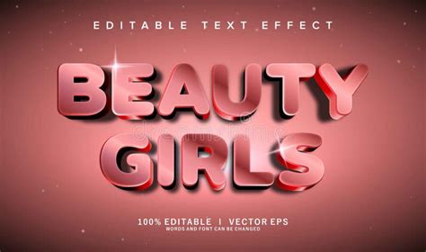 Beauty Girls Vector Text Effect With Modern Style Design Stock