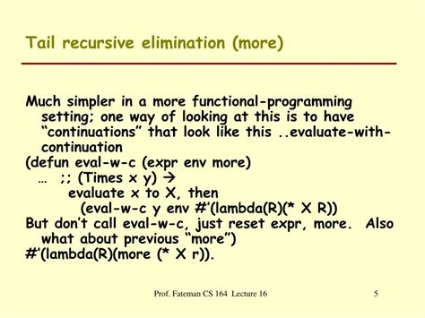 Ppt Properly Tail Recursive Interpreter Some Timings Of Compilation