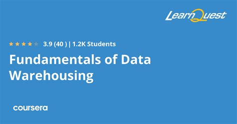 Fundamentals Of Data Warehousing Coursya