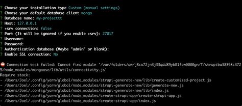 Yarnnpx Create Strapi App Not Working With Mongodb · Issue 4751