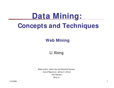 Ppt Data Mining Concepts And Techniques Web Mining Li Xiong Slides