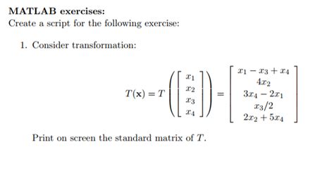 Solved Matlab Exercises Create A Script For The Following