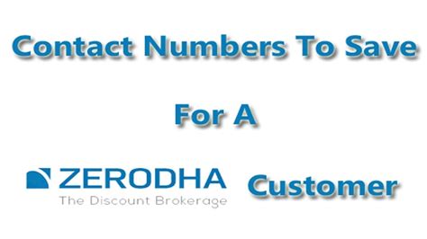 Zerodha Contact Zerodha Customer Care Numbers StockManiacs
