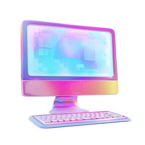 Premium Photo A Colorful Computer Monitor With A Rainbow Colored Screen