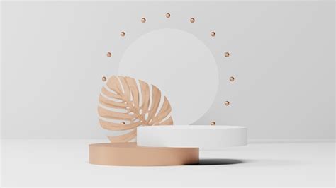 최소한의 흰색 및 금색 받침대 또는 연단 모형 디스플레이 제품 진열장 및 프레젠테이션을 위한 빈 플랫폼 깨끗한 무대 3d 렌더링 0명에 대한 스톡 사진 및 기타 이미지