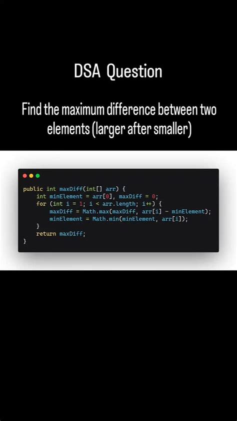 code x java find the maximum difference between two elements larger