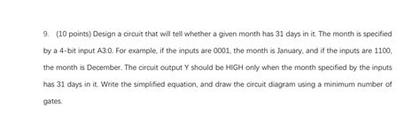 solved 9 10 points design a circuit that will tell