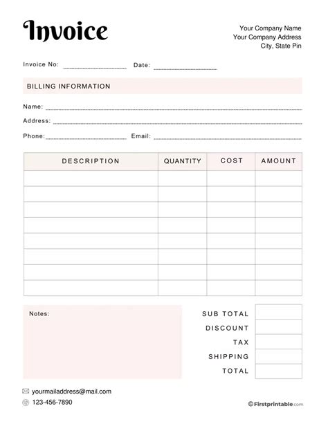 Blank Invoice Pdf Artofit