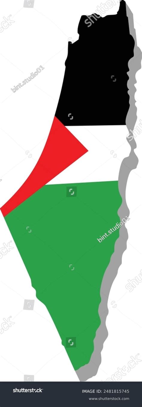Illustration Map Palestine Palestinian Flag Stock Vector Royalty Free