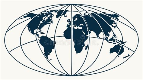 Outline Of The Globe Highlighting Continents Symbolizing Global Connection Vector Design
