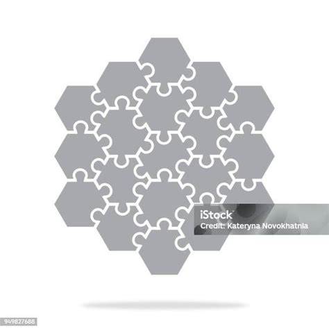 간단한 아이콘 6 각형 퍼즐 회색 19 요소의 간단한 아이콘 퍼즐입니다 평면 디자인입니다 벡터 그림 Eps10입니다 개념에 대한
