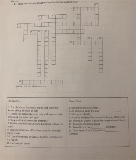 Solved Solve The Crossword Puzzle Using The Clues Provided