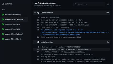 Cache CmdStan Install In Continuous Integration Issue 463 Stan Dev