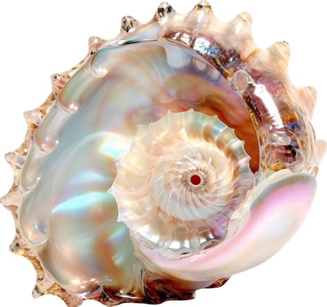 Premium Photo Sea Shell Shiny Glass Texture Watercolor Isolated On White