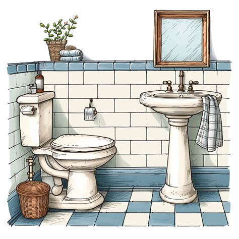 Vintage Bathroom Clipart