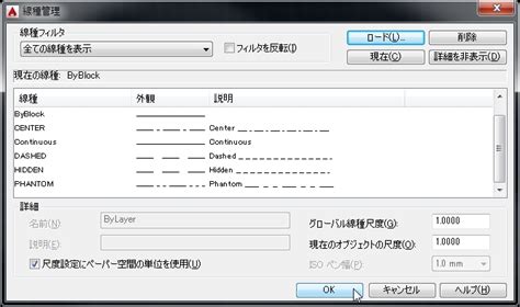 線種の設定方法 オートキャド（autocad）の使い方