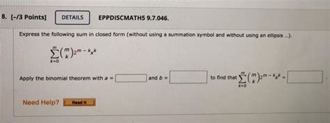 Solved 7 [1 3 Points Details Previous Answers Eppdiscmaths
