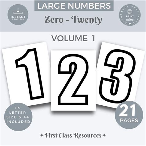 Large Printable Numbers For Classroom Printable Numbers 0 20 Block