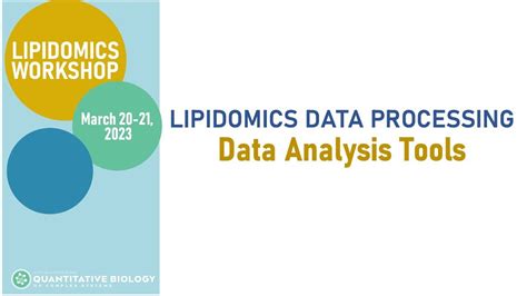 Lipidomics Workshop Data Analysis Tools YouTube