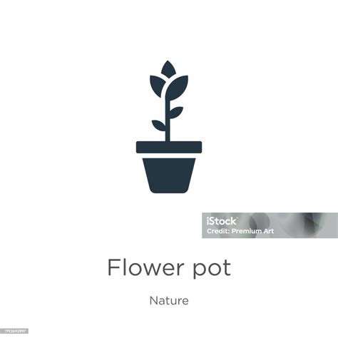 화분 아이콘 벡터입니다 흰색 배경에 고립 된 자연 컬렉션에서 트렌디 한 플랫 화분 아이콘 벡터 일러스트는 웹 및 모바일 그래픽 디자인 로고 Eps10에 사용할 수 있습니다